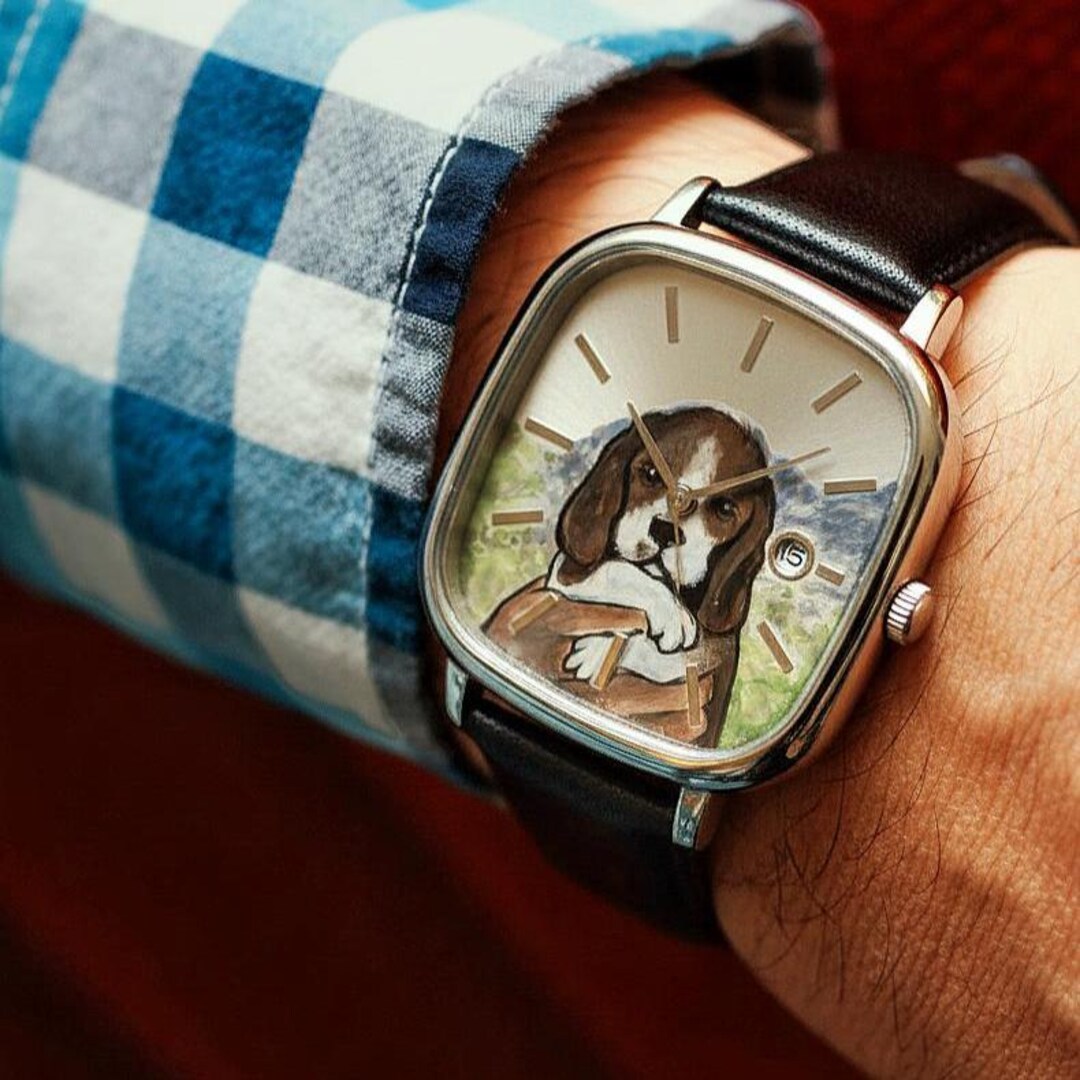 Custom Hand-painted Pet Portrait Watch | Personalized Pet Painting ...