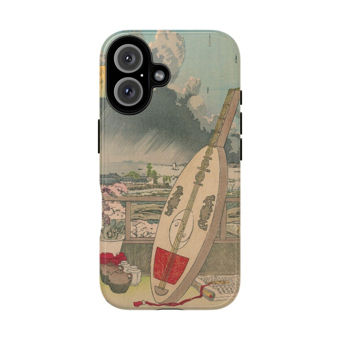 Vintage Japanese Biwa Instrument Phone Case | Tough Case, Ukiyo-e ...