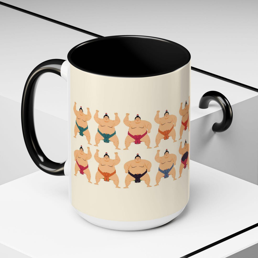 Sumo Wrestlers Pattern Mug | Accent Coffee Mug 11oz 15oz - Etsy