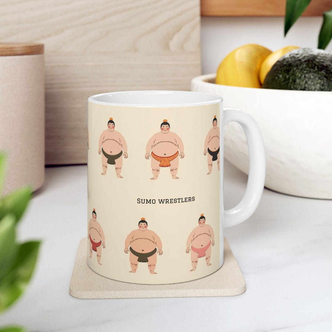 Sumo Wrestlers Pattern Mug | Ceramic Coffee Cup - Etsy