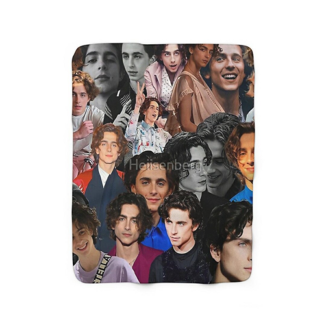 Timothee Chalamet Photo Collage Sherpa Fleece Throw Blanket | Timothee ...