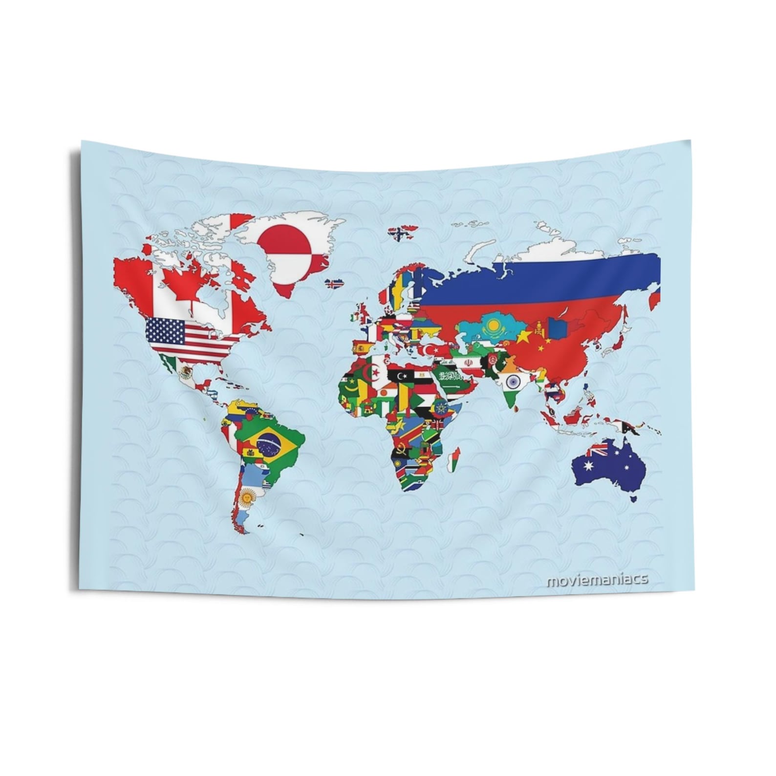World Map Made up of Each Countries Flag Indoor Wall Tapestries ...