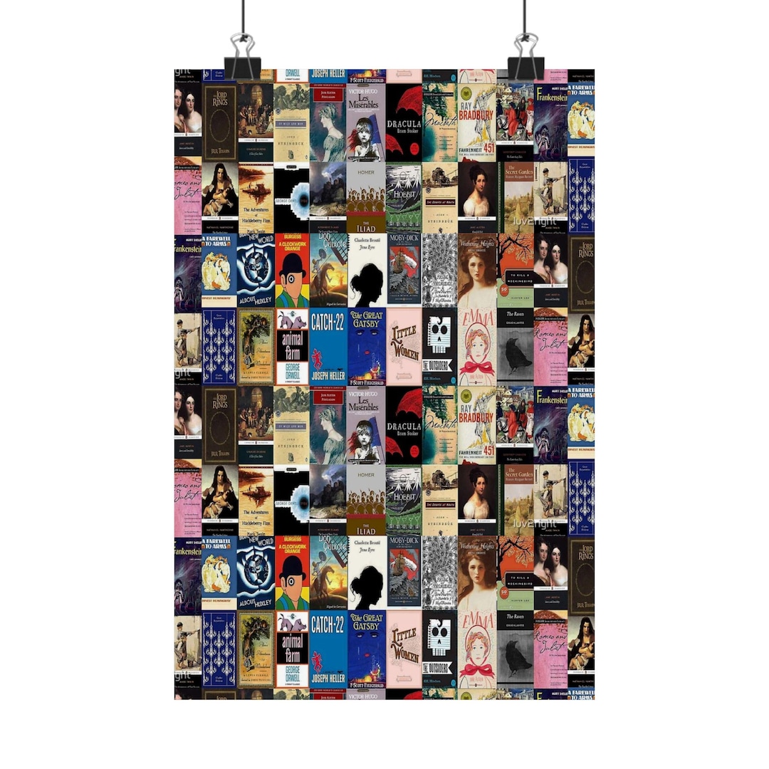 Classic Literature Book Covers Matte Vertical Poster | Classic ...