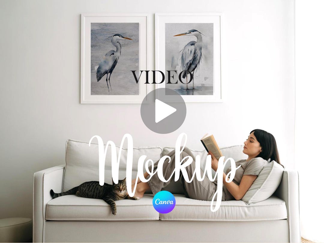 2 Frame Video Mockup Drag and Drop With Person Poster Artwork Ratio 2x3 ...