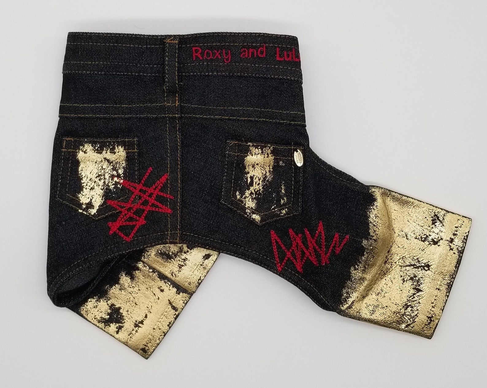 Gold Foil Dog Jeans | Denim Bottoms | Dog Pants - RLP07 - Etsy