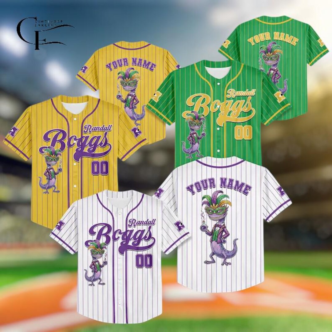 Personalized Randall Boggs Mardi Gras Baseball Jersey, Disney Pixar ...