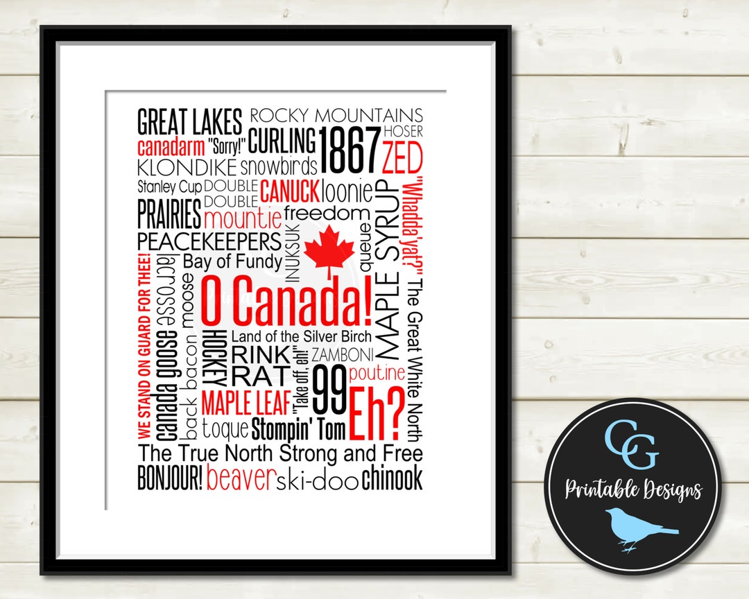 Canadiana Wall Art - O Canada - All Things Canadian - Made in Canada ...