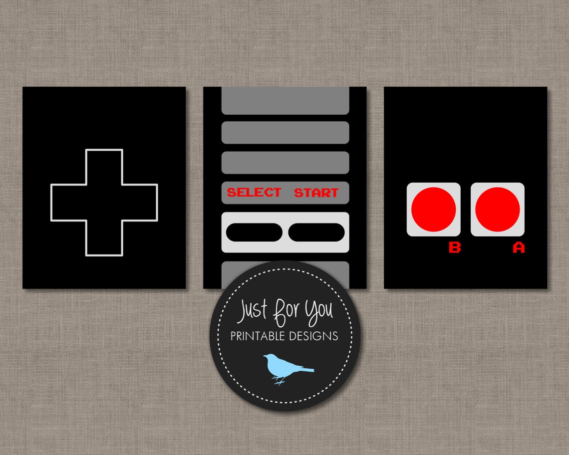 Video Game Controller Wall Art Printables Set of 3 YOU | Etsy