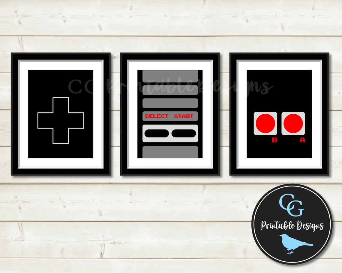 Video Game Controller Wall Art Printables Set of 3 YOU - Etsy
