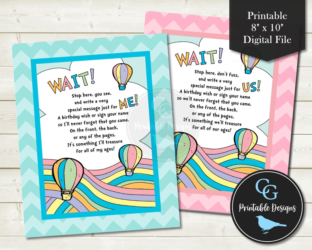 Birthday Wishes Printable - Guest Book Signing Sign - Pastel Rainbow ...