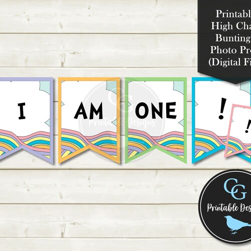 Printable Pastel Rainbow First Year Photo Bunting Banner - Etsy