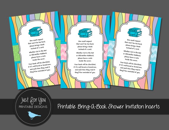 Printable Pastel Rainbow Please Bring a Book Instead of a | Etsy