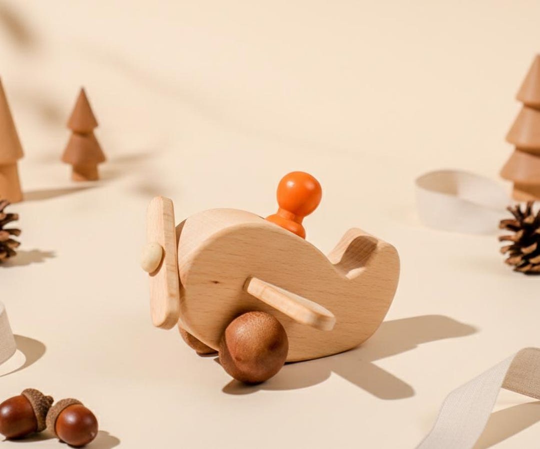 Wooden Airplane Toy With Peg Pilot - Etsy