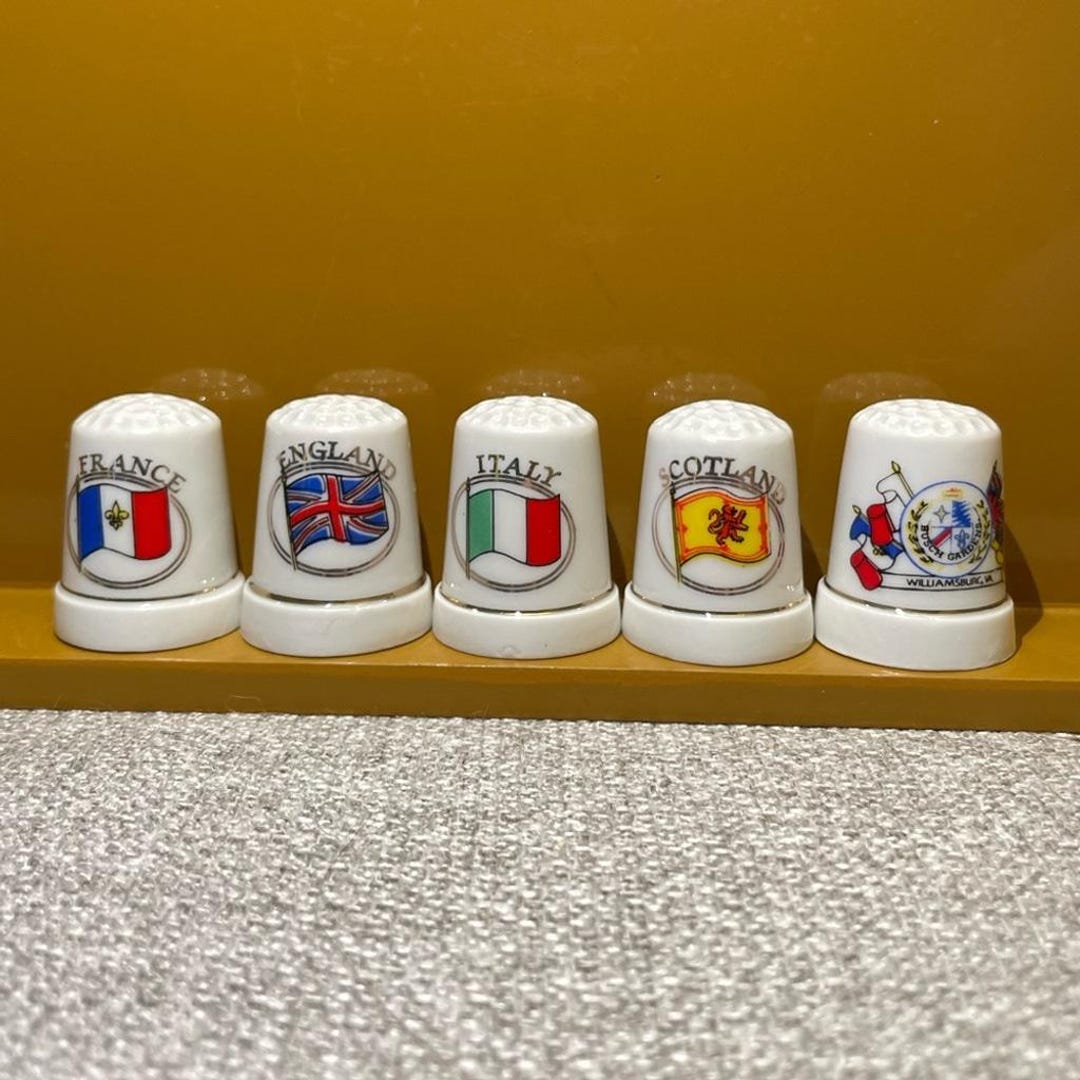 Vintage 5 PC Busch Gardens Country Flag Collectible Thimbles - Etsy