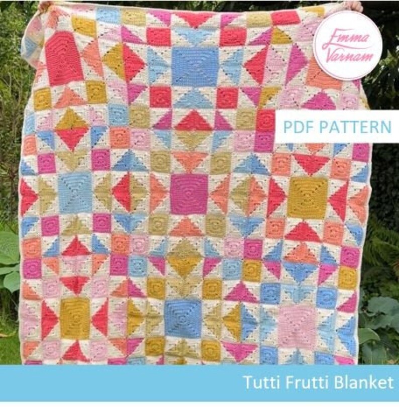 CROCHET Blanket Pattern Tutti Frutti Blanket, Quilt Design, Granny ...