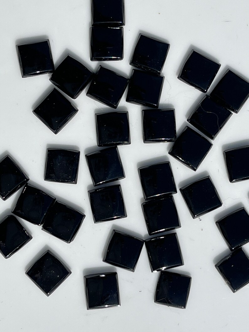 Vintage Black Square Glass Cabochons 30pcs - Etsy