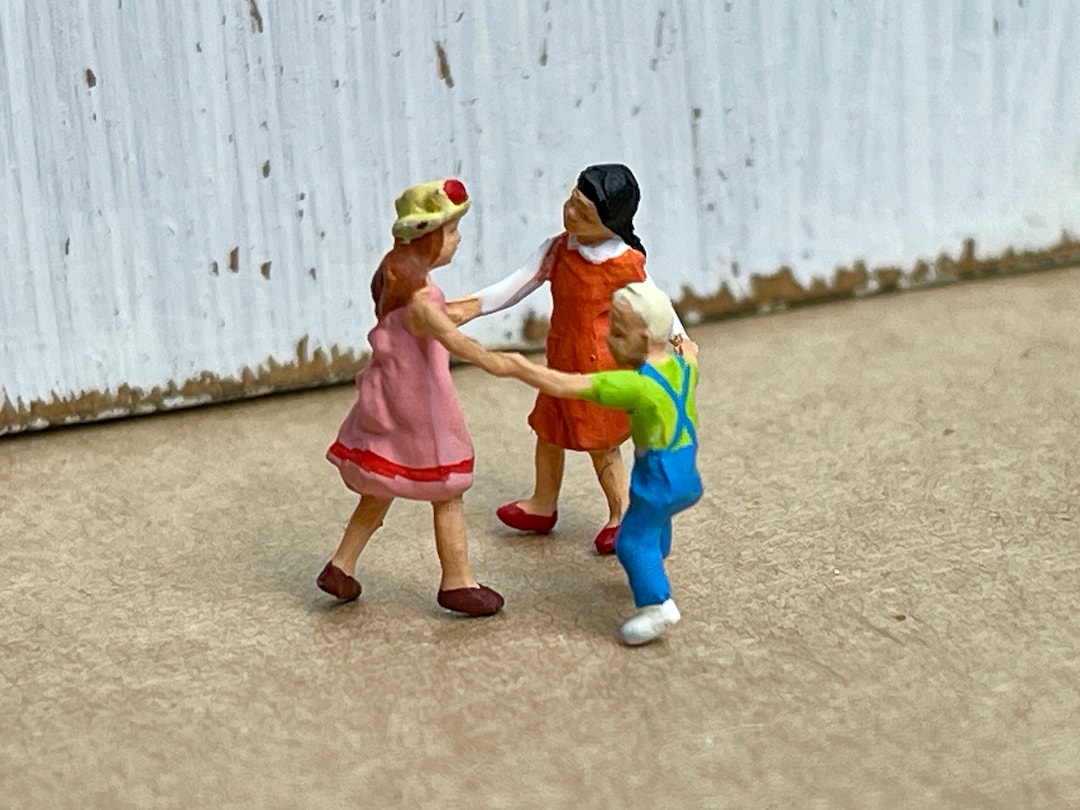 Tiny Miniature Children Playing Figures - Etsy
