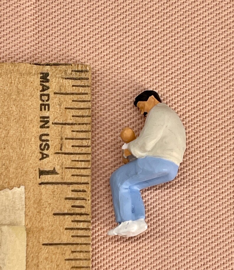 Miniature Father With Baby Seated Figure - Etsy