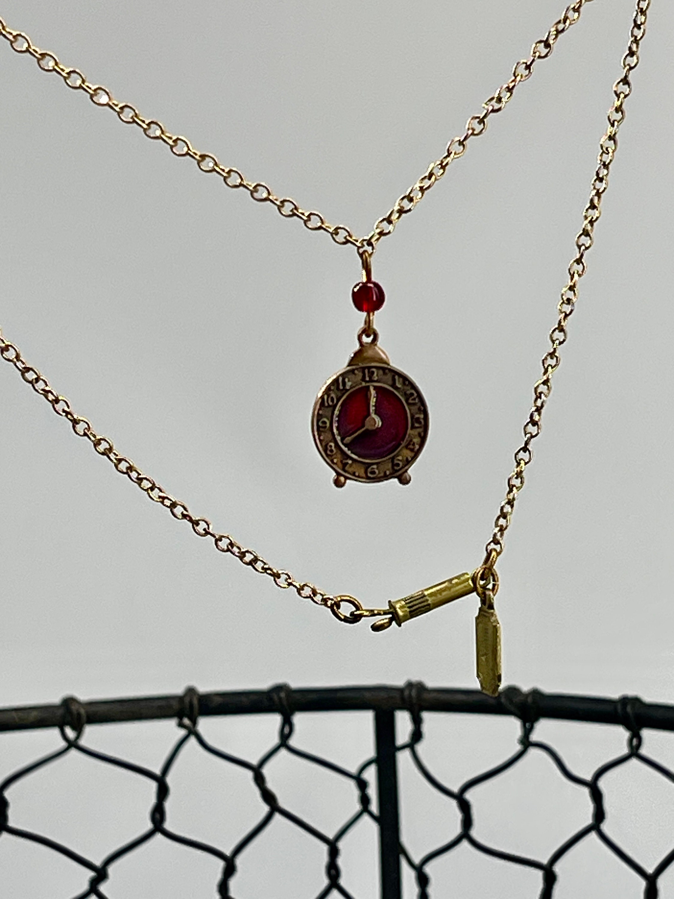 Vintage Pididdly Links Clock Necklace - Etsy