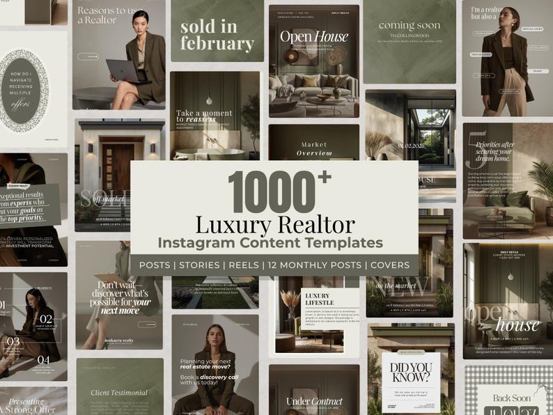 1000+ Real Estate Instagram Template Luxury Realtor Posts, Stories ...