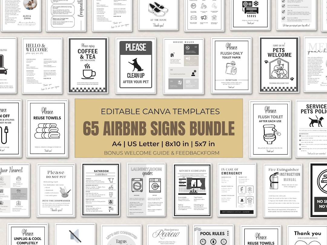 Airbnb Signs Bundle Template Airbnb Welcome Sign Airbnb Welcome Book ...