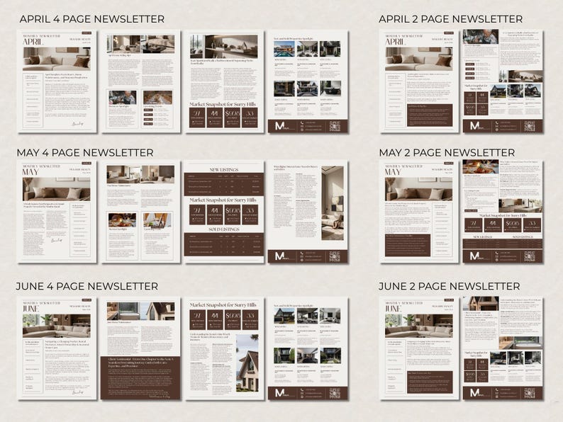 2026 Real Estate Newsletter Template Bundle Editable Canva Email ...