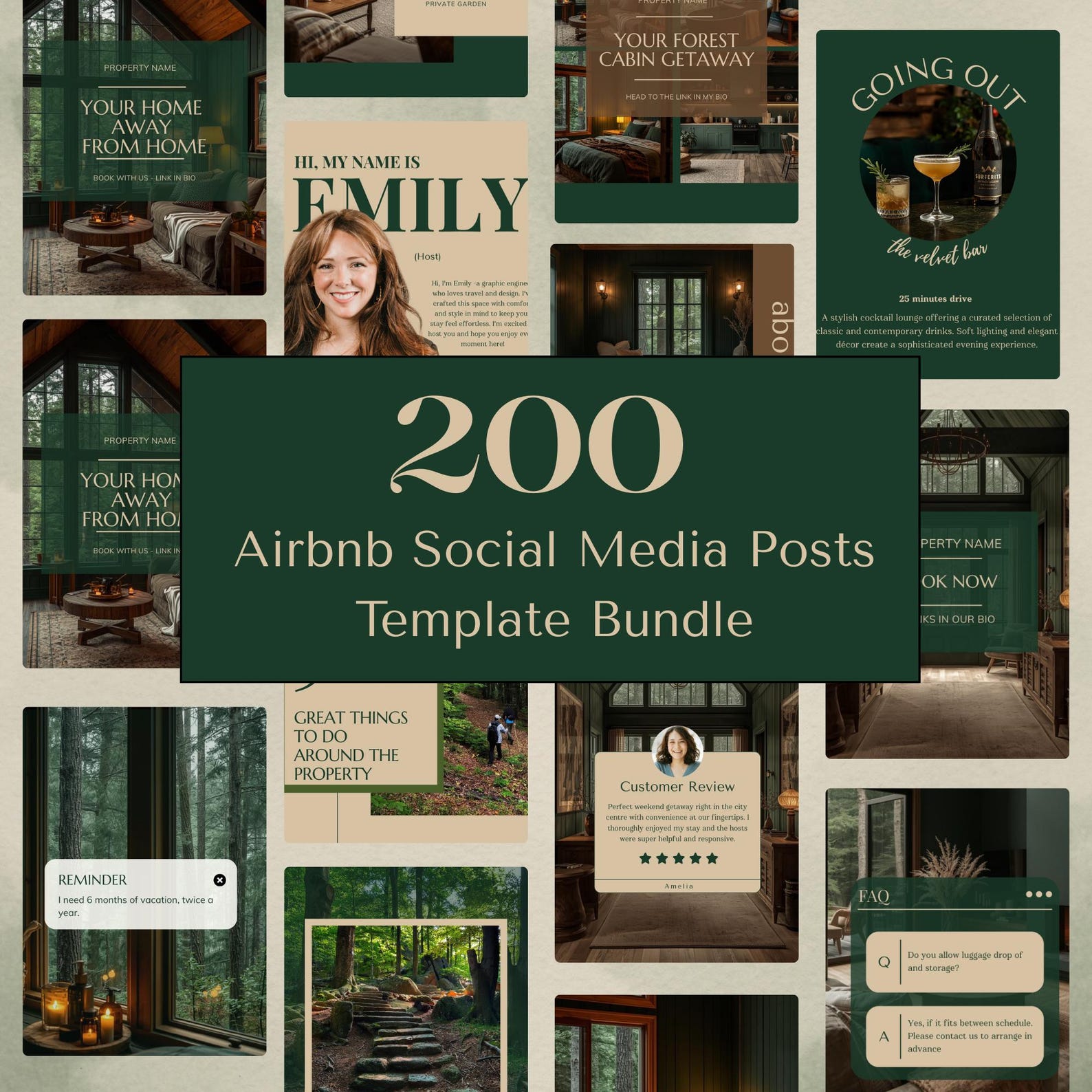 Airbnb Instagram Template Bundle VRBO Host Social Media Posts Bundle ...