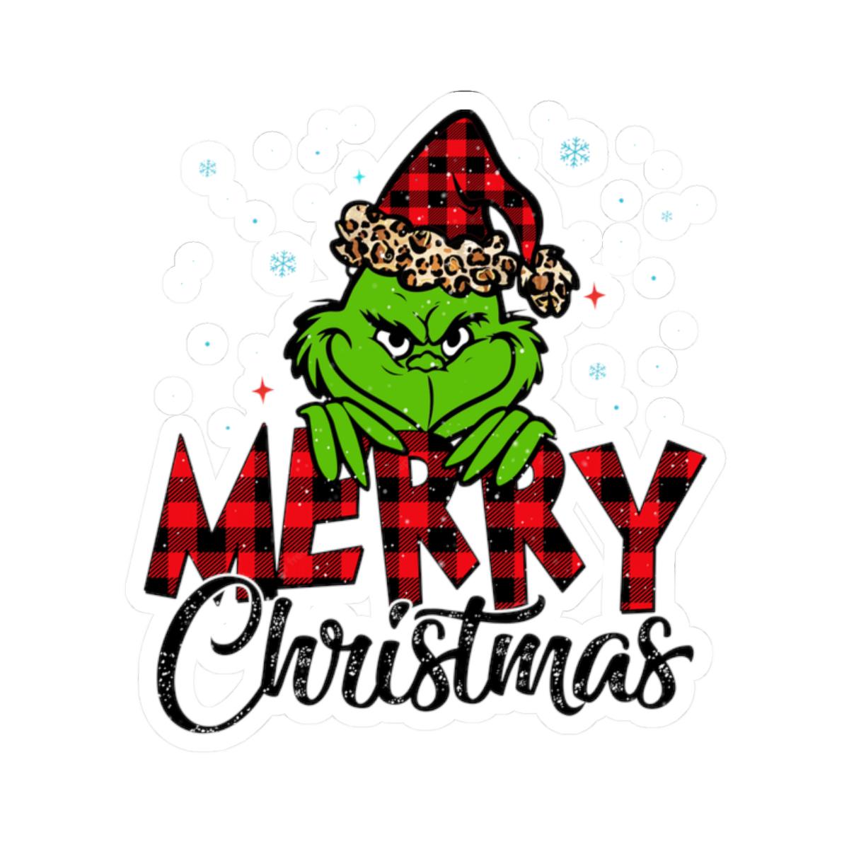 Grinch Merry Christmas Sticker | Kiss-cut Sticker - Etsy