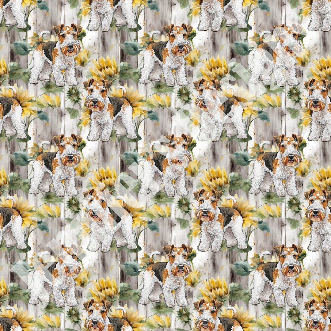 Wire Fox Terrier Seamless Pattern - Etsy