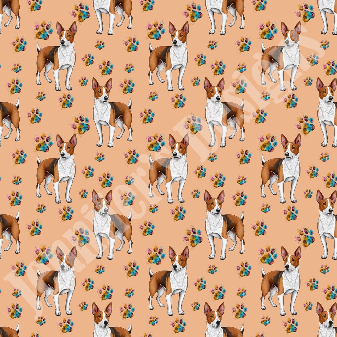 Basenji Seamless Pattern - Etsy