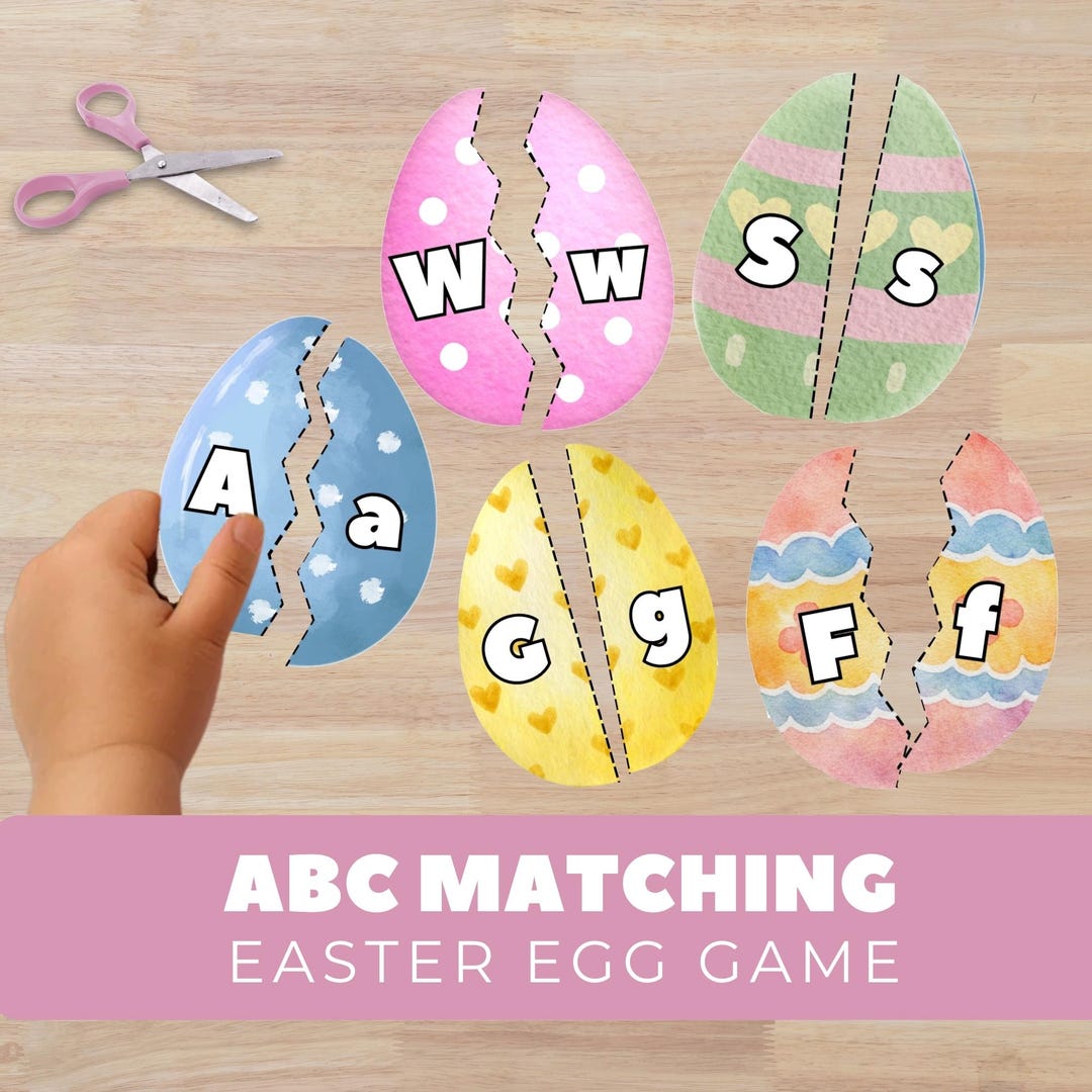 Easter Egg Alphabet Matching Game, Uppercase Lowercase Letter Match ...