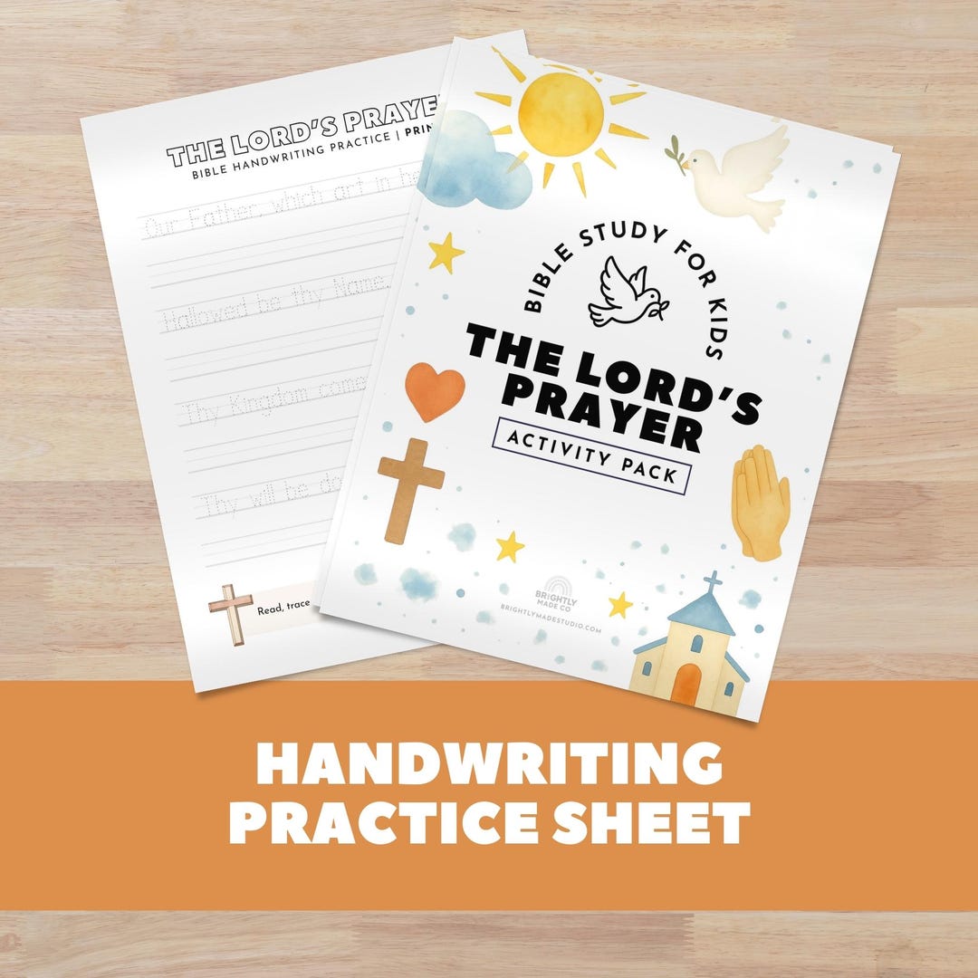 The Lord's Prayer Handwriting Practice, Kids Bible Study, Christian ...