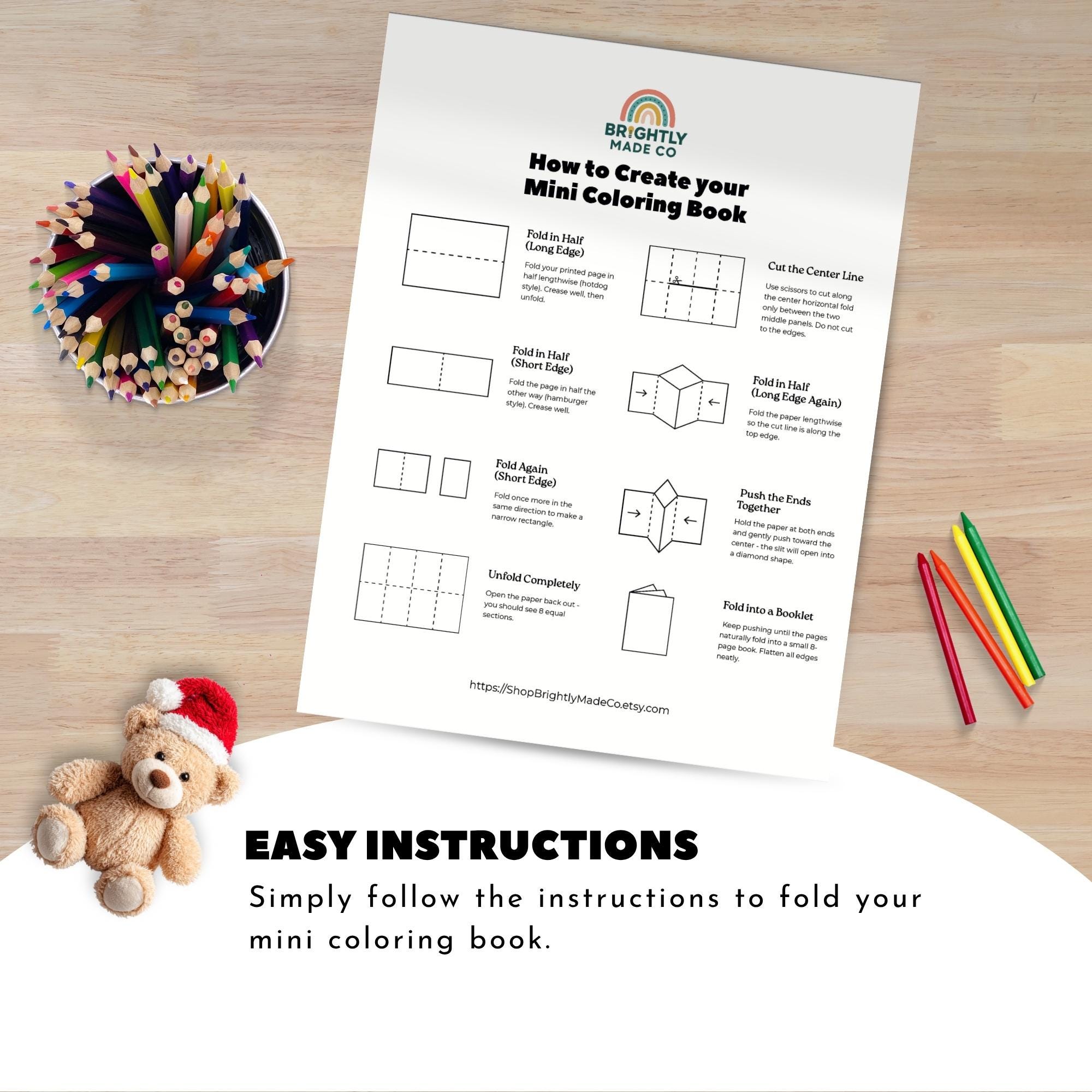 Mini Christmas Coloring Book, Children's Holiday Activities, Printable ...