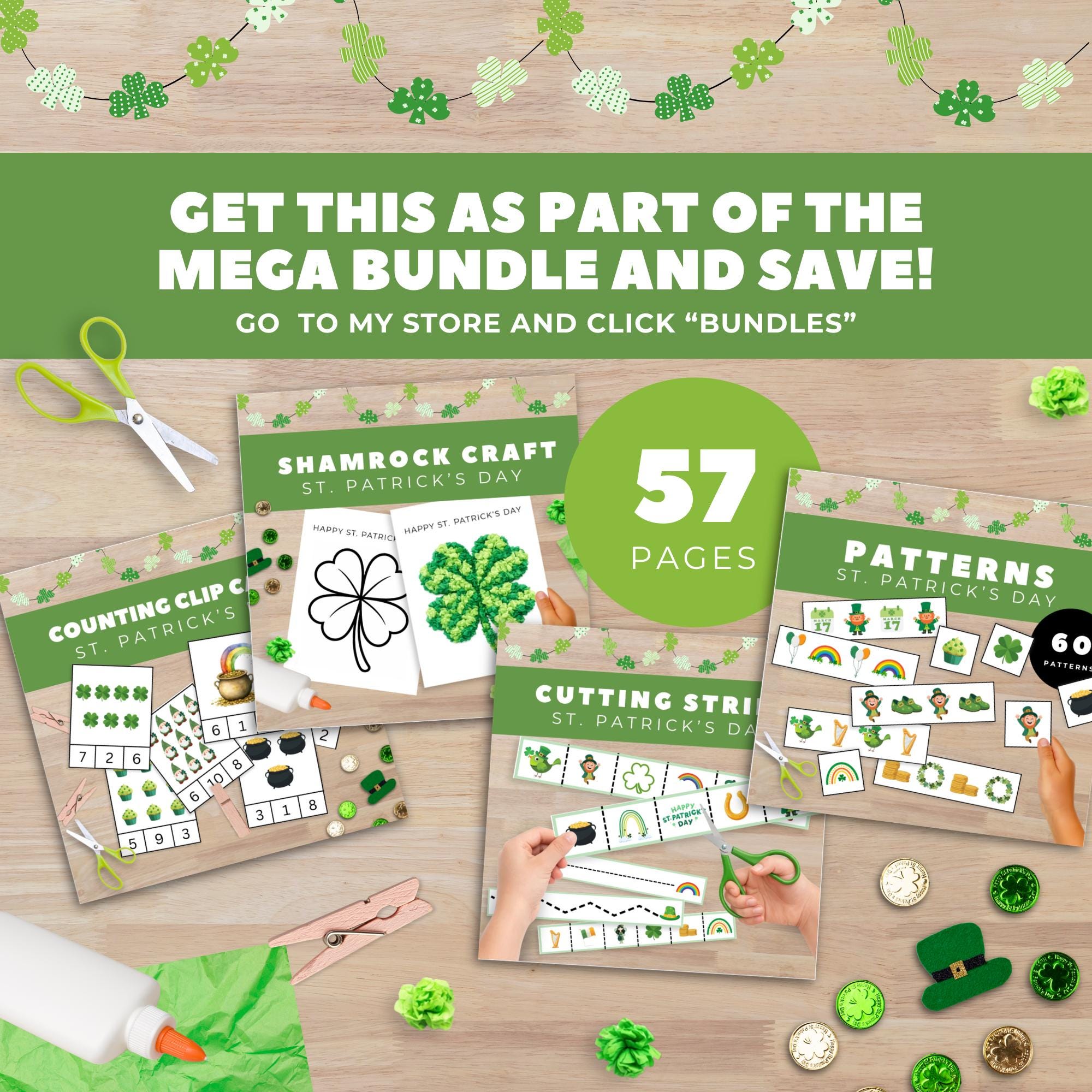 Shamrock Craft Tissue Paper, St. Patrick's Day Four Leaf Clover ...