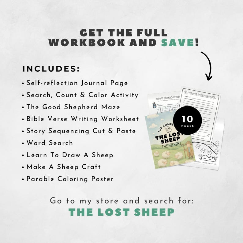 Lost Sheep Parable Maze Activity Sheet, Kids Bible Lesson Printable ...