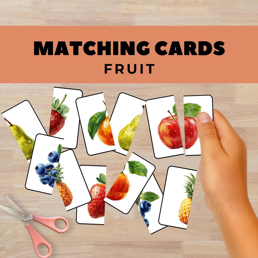 Fruit Matching Cards, Preschool Memory Game, Montessori Activity ...