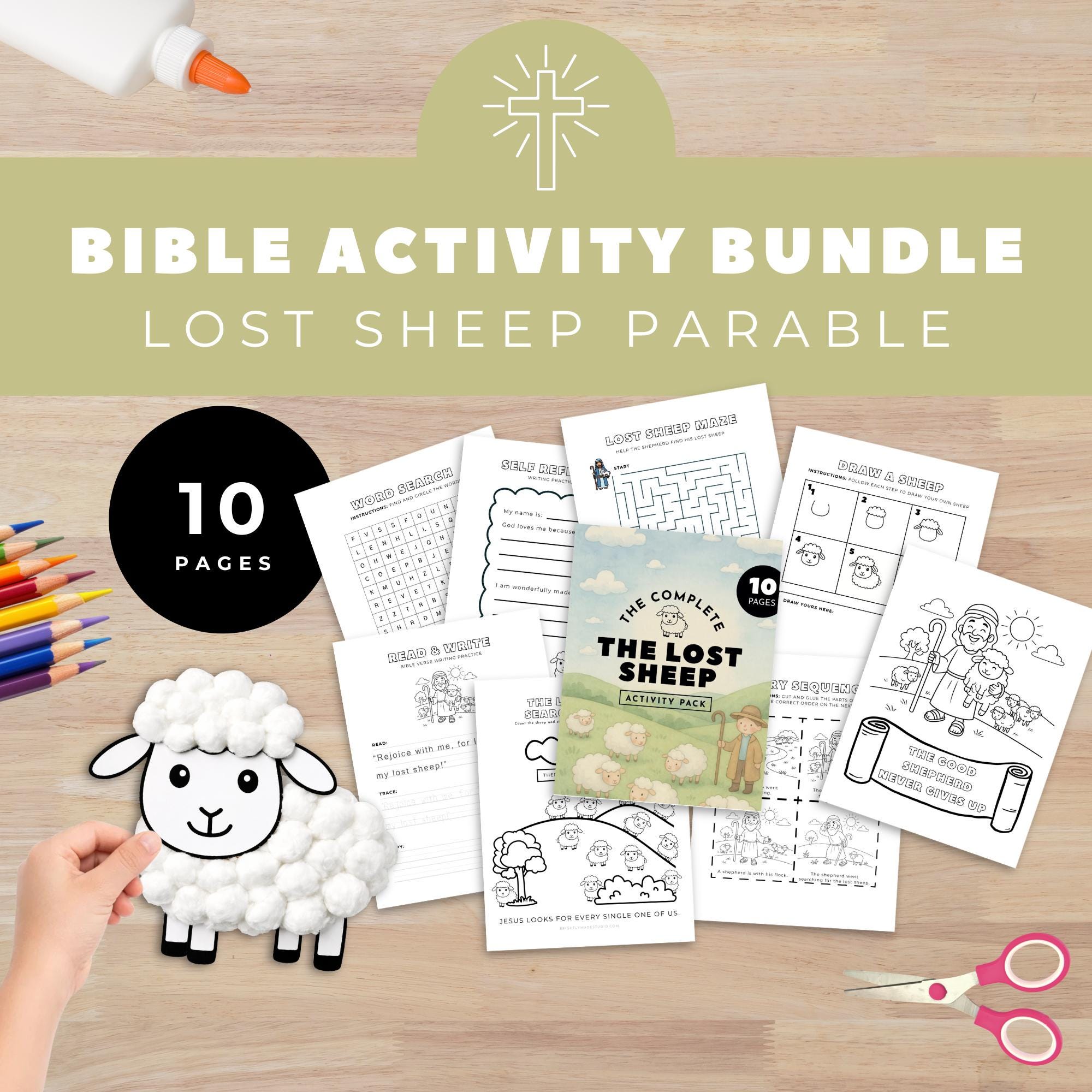 Lost Sheep Parable Bible Activities BUNDLE, Kids Lesson Printable ...