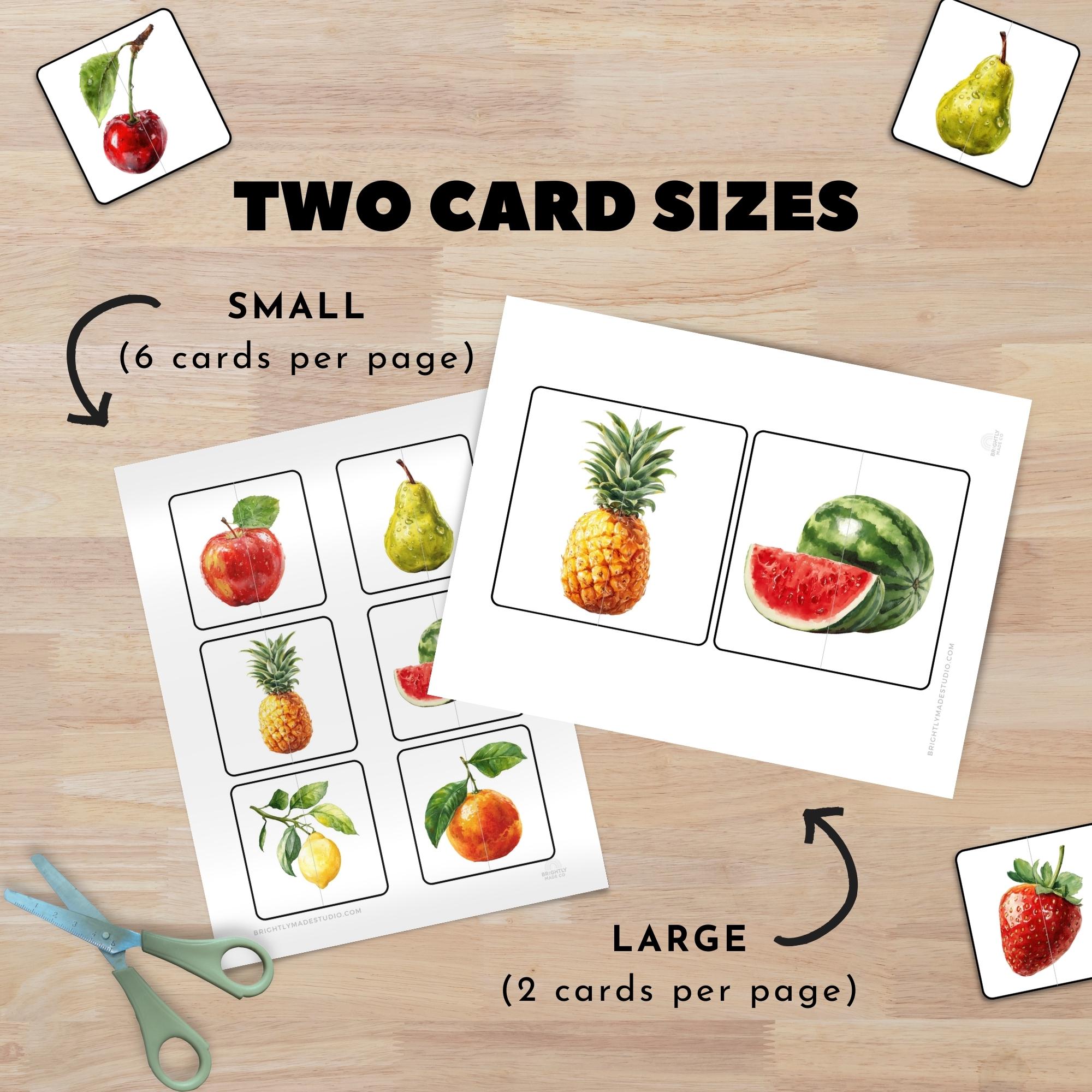 Fruit Matching Cards, Preschool Memory Game, Montessori Activity ...