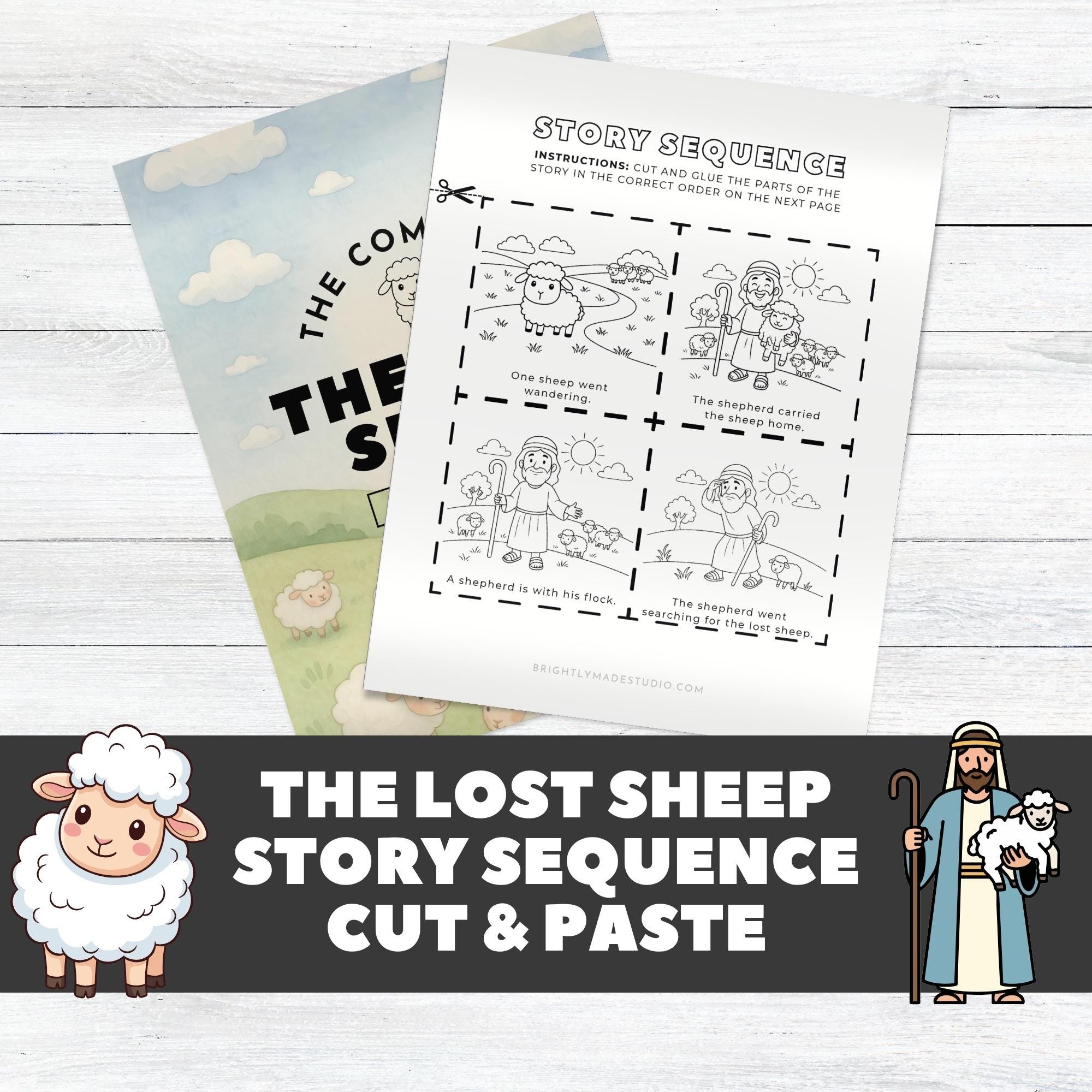 Lost Sheep Parable Bible Activities BUNDLE, Kids Lesson Printable ...