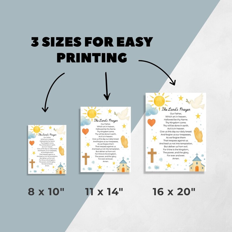 The Lord’s Prayer Poster for Kids, Faith Nursery Decor, Sunday School ...