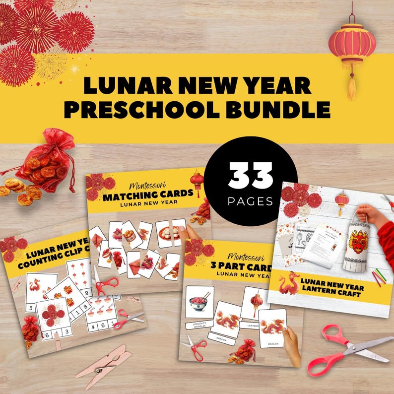 BUNDLE: Lunar New Year Printable Preschool Activities, Matching ...