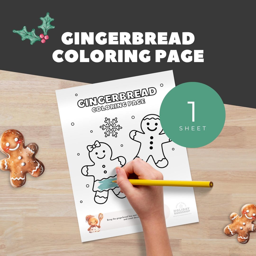 Gingerbread Man Cookies Coloring Page, Children's Christmas Activities ...