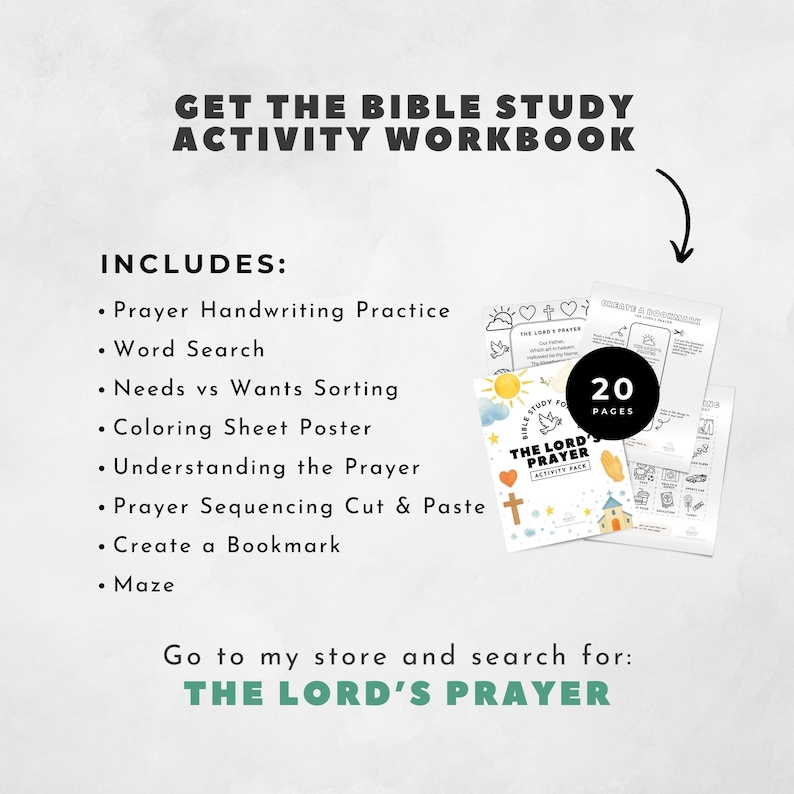 The Lord’s Prayer Poster for Kids, Faith Nursery Decor, Sunday School ...