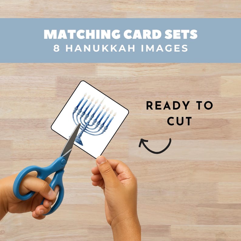 Hanukkah Montessori Matching Cards, Jewish Holiday Vocabulary, Festival ...