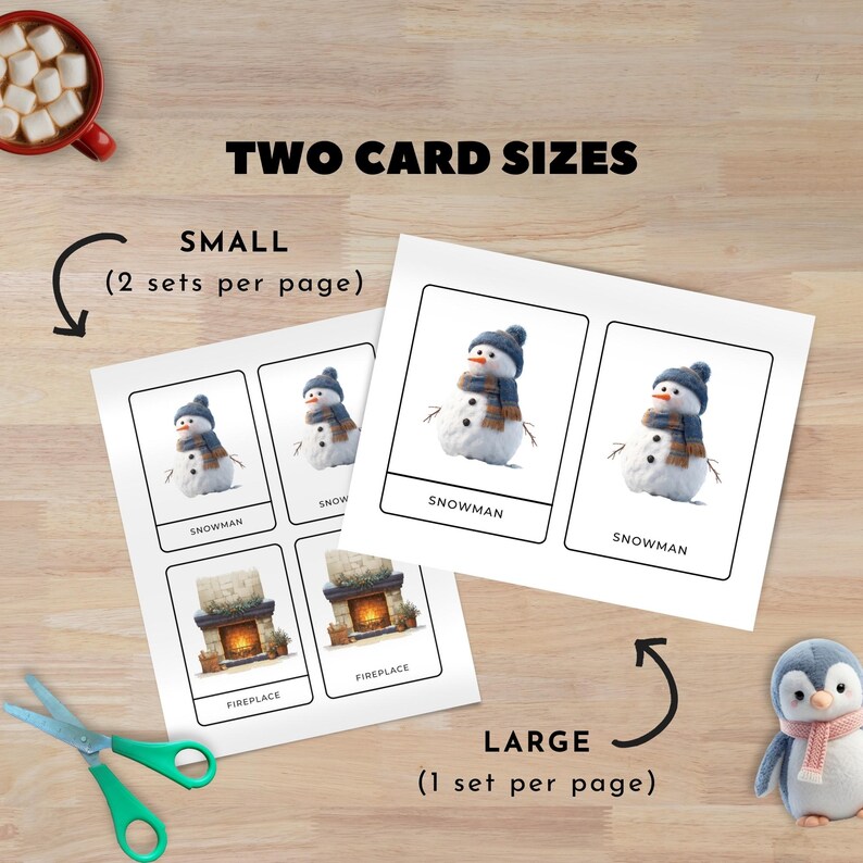 Winter Season Montessori 3-part Cards, Preschool Vocabulary, Early ...