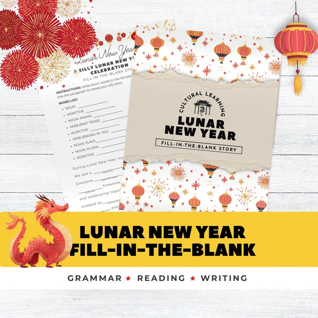 Fill-in-the-blank Story, Grammar Worksheet, Lunar New Year Theme ...