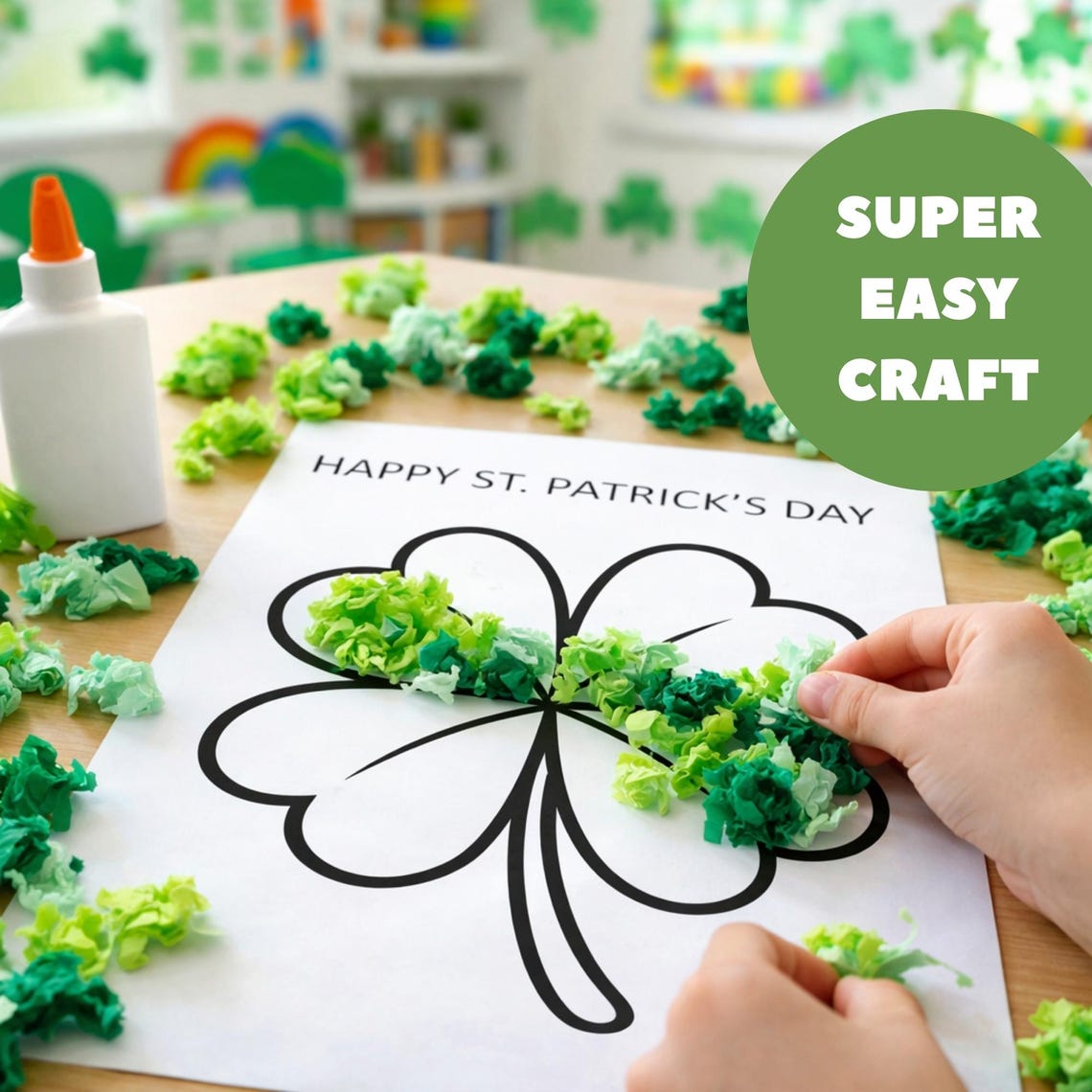 Shamrock Craft Tissue Paper, St. Patrick's Day Four Leaf Clover ...
