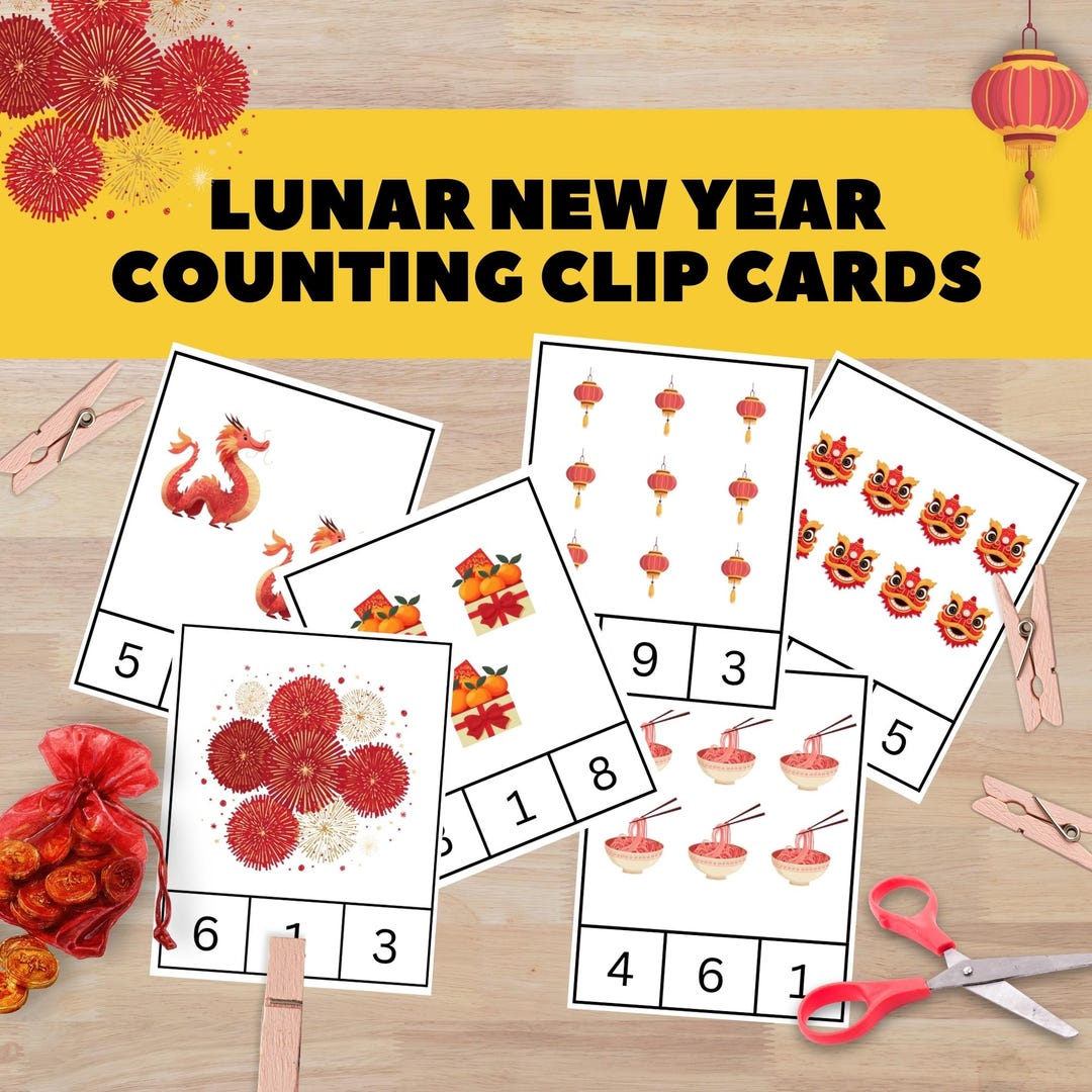 Lunar New Year Counting Clip Cards PDF, Preschool Morning Work ...