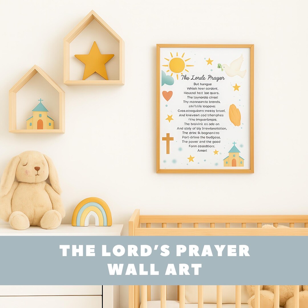 The Lord’s Prayer Poster for Kids, Faith Nursery Decor, Sunday School ...