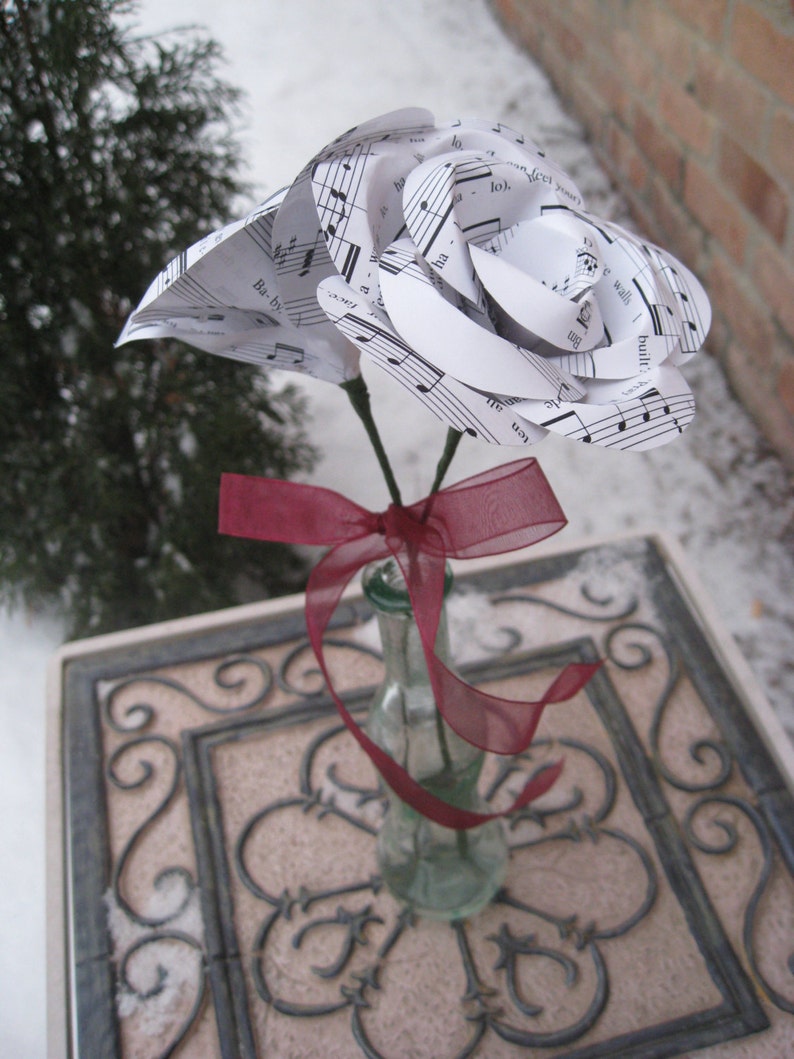 Sheet Music Paper Roses. Valentine Anniversary Gift Wedding - Etsy